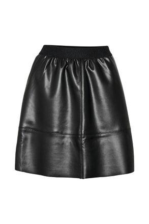 Kaffe Damen, Kunstleder, A-L&auml;nge, elastische Taille, A-Linie Skirt, Black Deep, 36