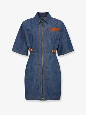 Fendi Chambray Denim Chemisier Dress - FENDI - gender_Woman