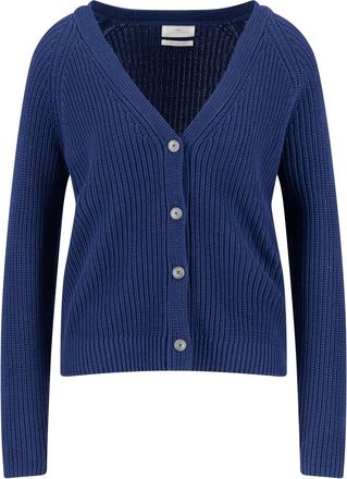 Fynch-Hatton Strickjacke aus Baumwolle mit V-Ausschnitt und Knopfleiste Aura Blue/S