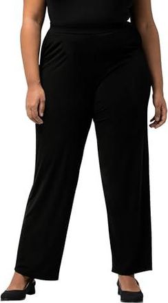 Ulla Popken Pantalon en Jersey, Noir, 56W / 32L Femme