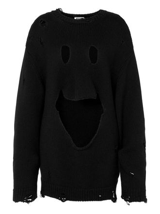Moschino pull à effet usé - Noir