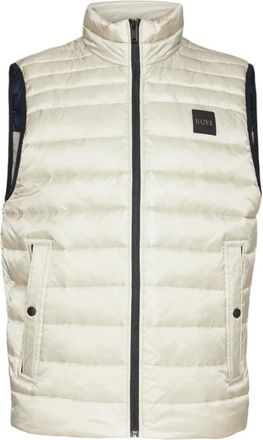 HUGO BOSS Homme, Vestes, Beige, Taille: L Veste sans manches en nylon avec logo frontal