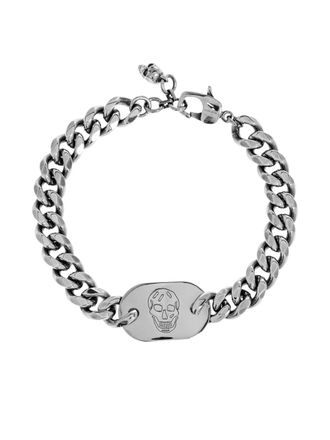 Alexander McQueen bracelet à plaque tête de mort - Argent