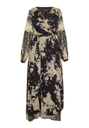 Faina Kleid Damen schwarze Blume