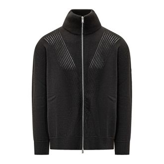 Jil Sander Homme, Pulls, Noir, Taille: XL Cardigan Zipp&eacute;