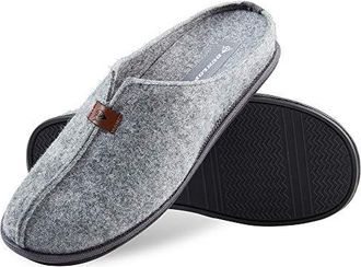 Dunlop Dunlop Chausson Homme, Pantoufle Hiver Feutre à Semelle Antidérapante Intérieur Extérieur, Chaussons Taille 41-46, Idée Cadeau pour Hommes (42, Gris, 