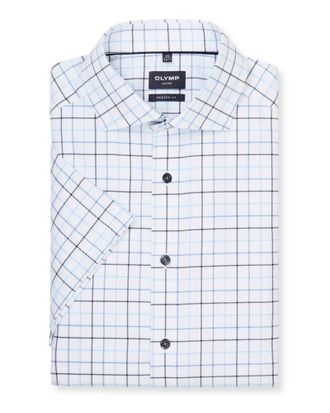 Olymp Luxor, Modern Fit, Kurzarmhemd aus Baumwolle mit Check-Muster in