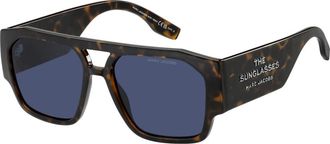 Marc Jacobs Femme, Accessoires, Brun, Taille: 55 MM Lunettes de soleil 860/S Havana/Blue