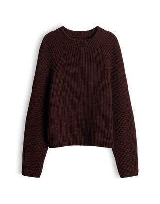 OPUS Strickpullover Ponusa aus weichem Strick Verk&uuml;rzte Silhouette mit Raglan&auml;rmeln und weichem Fall