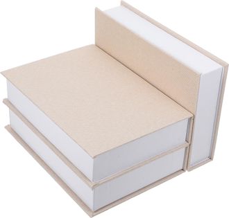 NUOBESTY 3 St&uuml;ck Leinen B&uuml;cherboxen als Dekorative Aufbewahrungsboxen in Buchform Realistische Fake Books f&uuml;r B&uuml;ro und Stabile Deko f&uuml;r Regal Schreibtisch und 