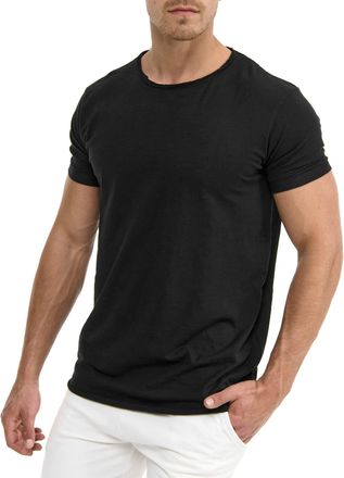 Indicode Herren Willbur Tee T-Shirt mit Rundhals-Ausschnitt | Herrenshirt Sommershirt Black, 3XL