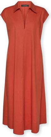 Elena Miro Femme, Robes, Orange, Taille: 42 FR Robe &eacute;vas&eacute;e avec col