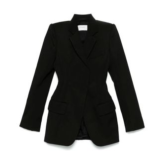 Sportmax Femme, Vestes, Noir, Taille: 36 FR Manteau Noir Boutonn&eacute; avec Poches