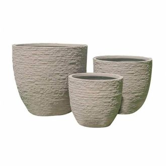 Milani Home Milani Home - Ensemble de 3 navires de jardin en fibre dargile Marisa Beige - Beige