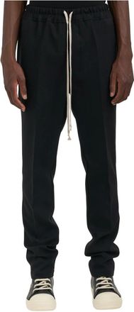 Rick Owens Homme, Pantalons, Noir, Taille: S Pantaloni Drawstring Slim Long