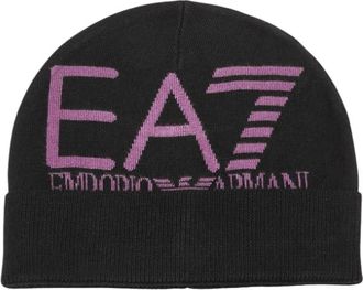 Emporio Armani EA7 Beanie Hat Mountain Visibility, M&uuml;tze Unisex Erwachsene, Black/Hollyhock, 56