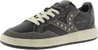 Victoria 1985 Basket Basse Smash Cuir & Pi&egrave;ces M&eacute;tallis&eacute;es & Logo R&eacute;tro Clout&eacute; 8806115 pour Femme Negro 37