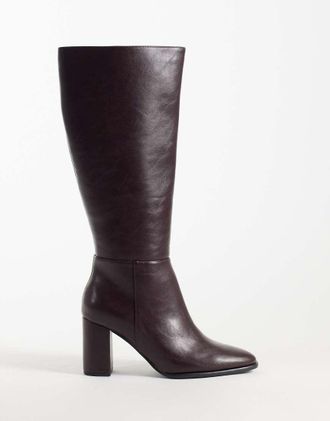 New Look bottes &agrave; talons hauteur genou bordeaux-Rouge