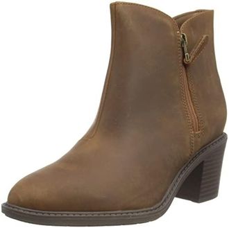 Clarks Femme Fermeture éclair Scene Bottes Tendance, Marron foncé Lea, 38 EU