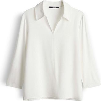 someday Poloshirt Keora Poloshirt aus Webware mit weichem Griff Schmale Passform, figurbetont und elastisch