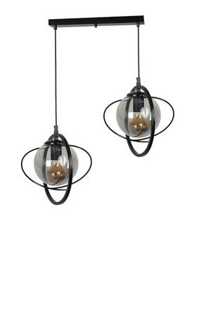 Opviq Elegant Black & Fume Chandelier, 25 cm Diameter, Adjustable Height (55-70 cm), Metal Body, E27 Socket Max 40W, Stylish Lighting for Modern Spaces