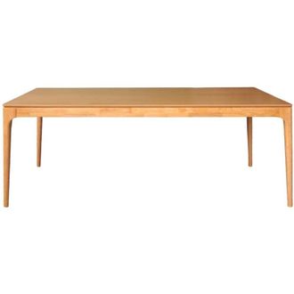 Sweeek Table &agrave; manger rectangulaire naturelle bois dh&eacute;v&eacute;a et placage fr&ecirc;ne 8 places Elena