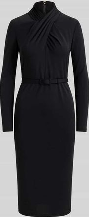 Lauren Ralph Lauren Midikleid mit drapiertem Wickelkragen