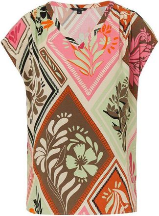 Comma Blusentop Bluse &Auml;rmellose Visikose-Bluse mit All-over-Print
