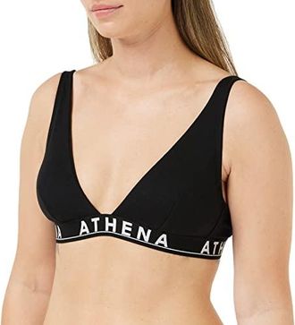 Ath&eacute;na Femme Easy Color-Soutien-Gorge Triangle &agrave; Coques Amovibles, sans Armatures-Coton Modal Ultra Doux, Noir