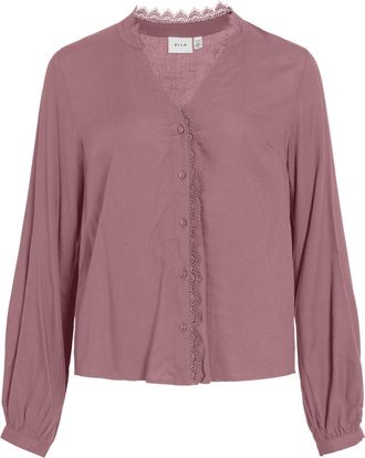 Vila Vigrace V-Neck L/S Lace Shirt - Noos