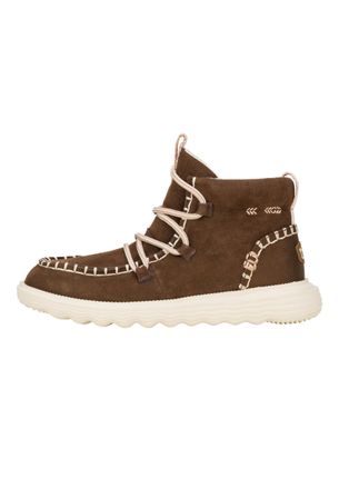 HeyDude Reyes Suede Damen - Slippers flache Schuhe - Ankle Boots - Mokassin Stil, Espresso, 38 EU