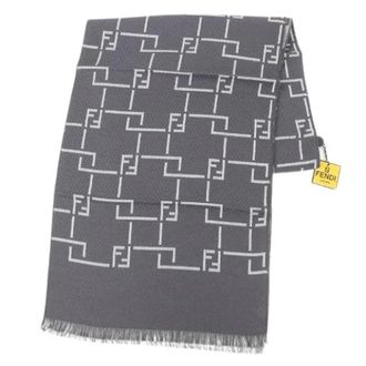 Fendi &Eacute;tole doccasion FF Pattern en m&eacute;lange de laine et dangora - Femme - Pre-owned - Gris - Taille: ONE Size