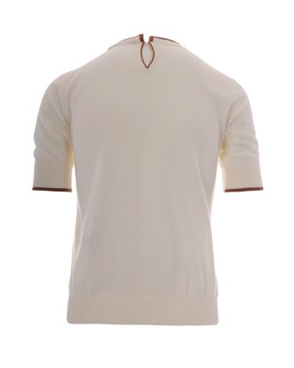 Max Mara Womens Knit Jumper Agenda White Bicolour Silk Jumpers Sweater
