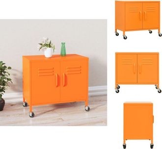 vidaXL Lagerschrank Orange 60x35x56 cm Stahl - Ordnung Schaffen - Aufbewahrungsraum - Stahlschrank - Rollcontainer - Mobile Aufbewahrung