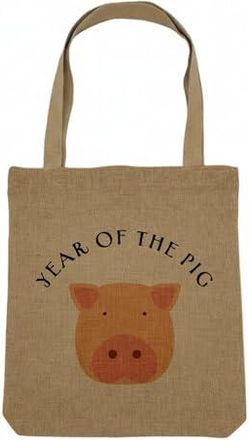 Fabulous Sac Shopping Tote Bag Aspect Lin - Year of the Pig Sign Chinese Astrology Zodiac Animal Horoscope Drawing - Sac de Courses Toile Epaisse 360g Beige Na