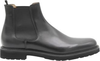 Mille885 Stiefel - Polished Black Leather Boots - Gr. 7_5 - in Grau - f&uuml;r Damen