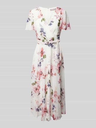 Christian Berg Cocktail Knielanges Cocktailkleid mit Bindeg&uuml;rtel