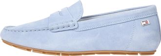 Tommy Hilfiger Damen Driver Schuh Flag Soft Suede Loafer Elegant, Blau (Breezy Blue), 37