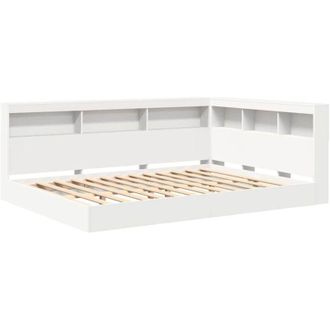 vidaXL Lit Biblioth&egrave;que Blanc 160 x 200 cm Bois ding&eacute;nierie Vidaxl