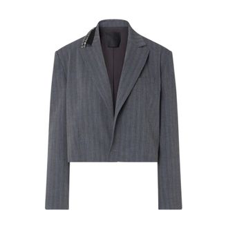 Liu Jo Veste courte &agrave; rayures - Femme - Vestes - Gris - Taille: 38 FR