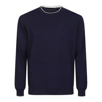 Fay Rundhals-Pullover - - Knitwear - Herren - Blau - L