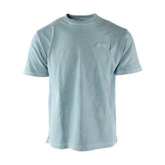 Autry Homme, Tops, Bleu, Taille: S T-shirt en coton