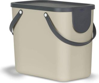 Rotho Albula Mülltrennungssystem 25l für die Küche, Kunststoff (PP) BPA-frei, braun/anthrazit, 25l (40.0 x 23.5 x 34.0 cm)