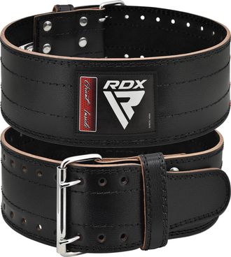 RDX Sports 4 Gewichtheberg&uuml;rtel Leder, IPL USPA Genehmigt, 12 Verstellbar L&ouml;cher 6mm Trainingsg&uuml;rtel Schnalle, Powerlifting Fitness Krafttraining G&uuml;rtel Bodybuil