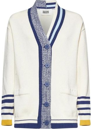 Silvian Heach Femme, Pulls, Beige, Taille: 36 FR Cardigan col en V avec d&eacute;tails graphiques