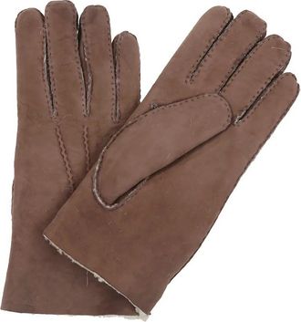Eleventy Handschuhe - Textured Brown Gloves With Plush Lining - Gr. L - in Braun - f&uuml;r Damen