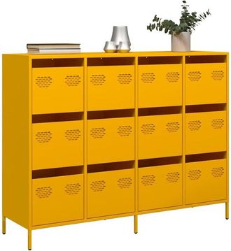 vidaXL Sideboard Senfgelb 135x39x103,5 cm Kaltgewalzter Stahl - Vidaxl