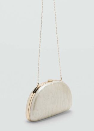 Mango Pochette &agrave; effet perl&eacute; gris glac&eacute; - Femme - Taille unique - MANGO