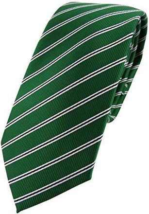 TigerTie étroit Designer cravate en vert émeraude noir blanc rayé