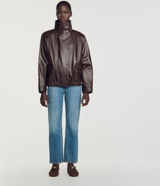 Sandro Blouson oversize en cuir
